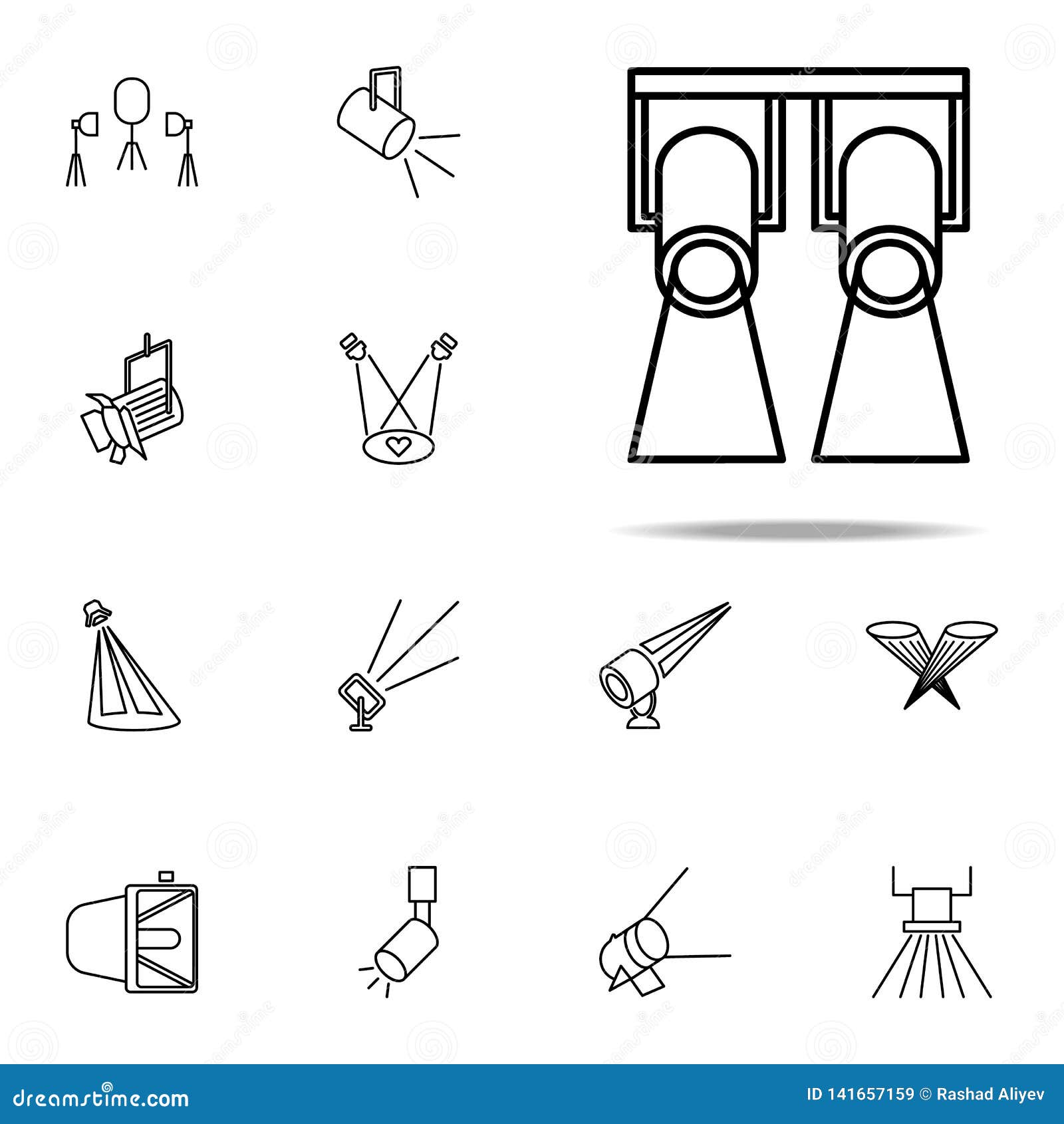 Spotlights for the Stage Icon. Spotlight Icons Universal Set for Web ...