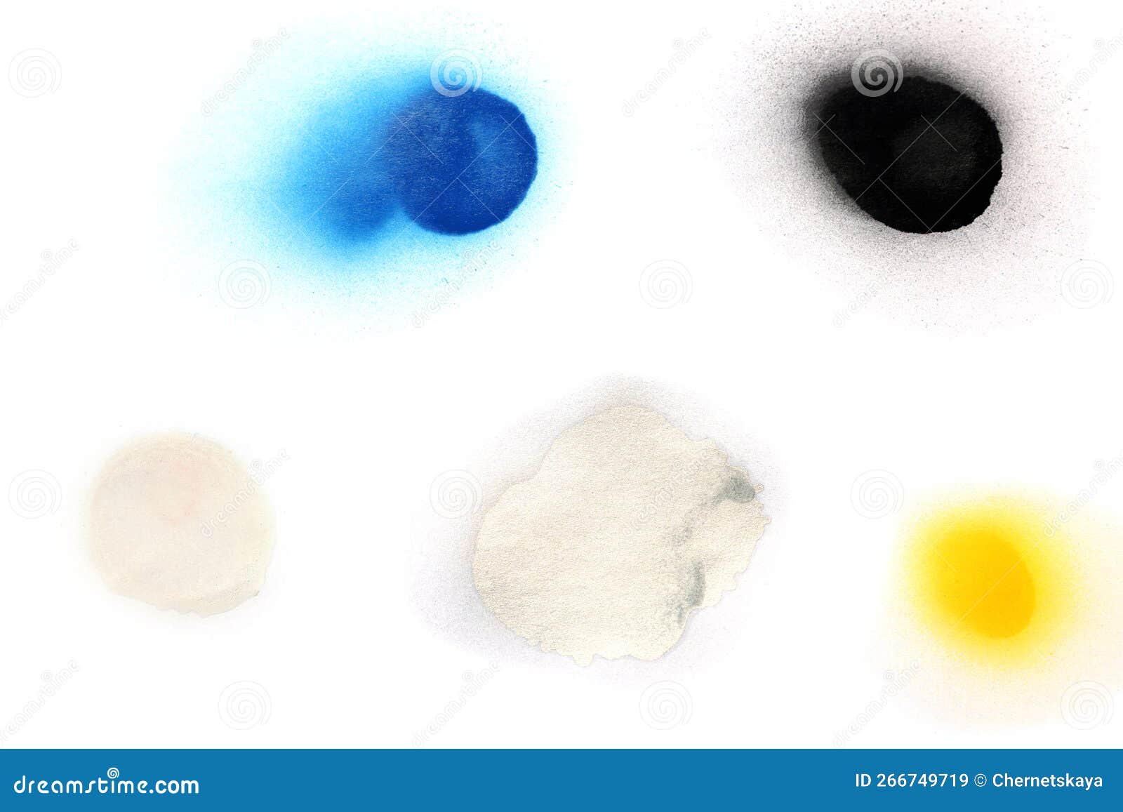 Spots Drawn by Different Spray Paints on White Background Stock Image ...