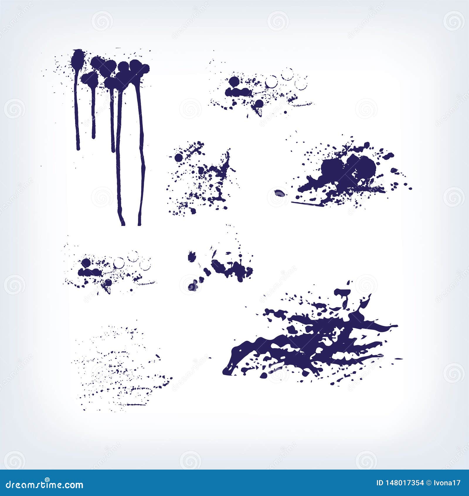 Spots Drip Streaks Splash Blots Set Stock Illustration - Illustration ...