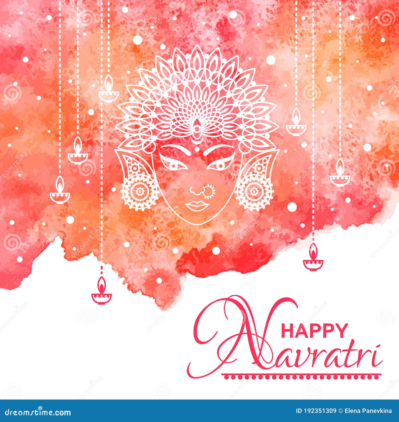 Navratri Card Design With Devi G Cartoon Vector | CartoonDealer.com ...