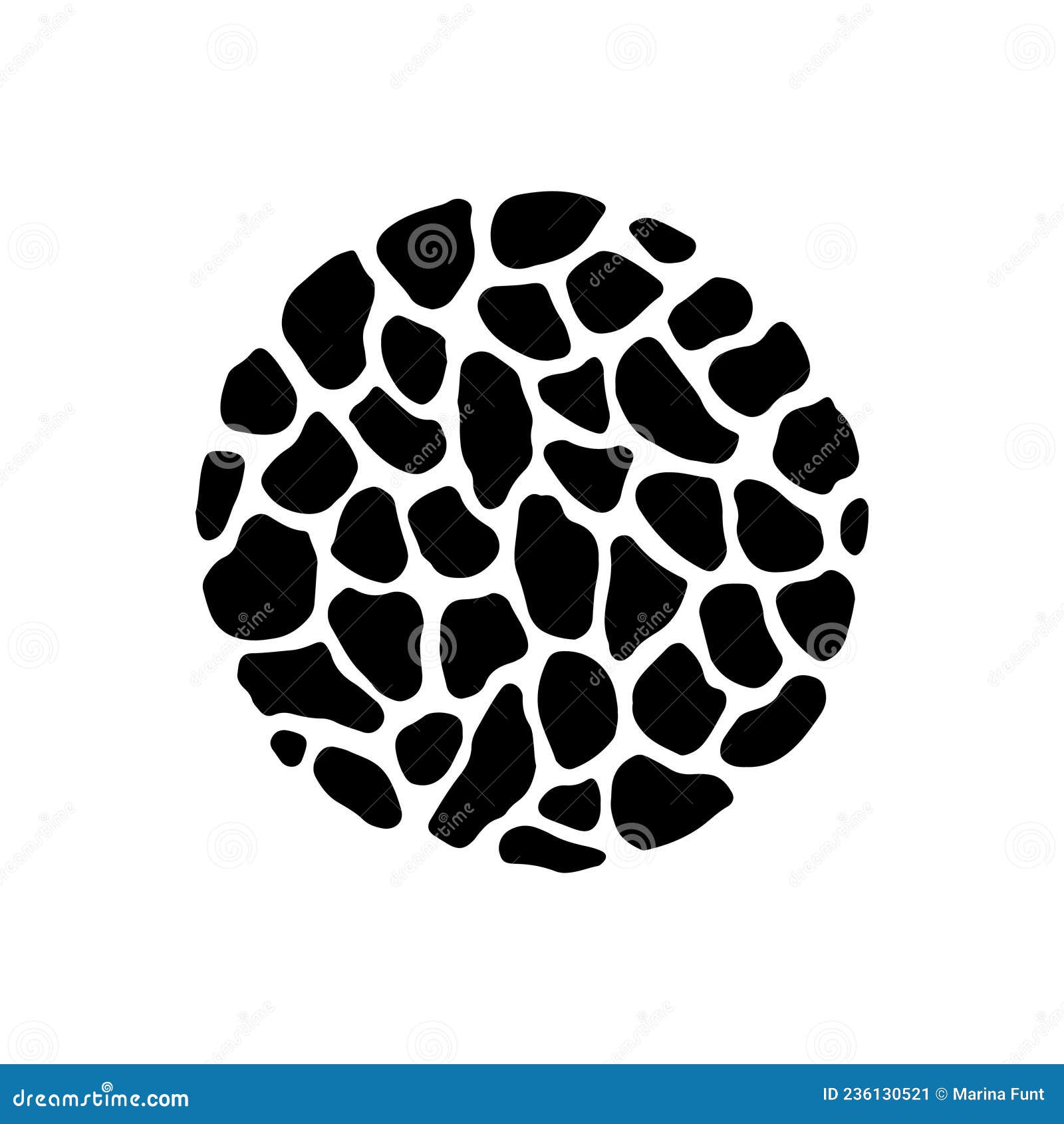 Spots Round Abstract Animals Textures. Hand-drawn Texture in a Circle ...