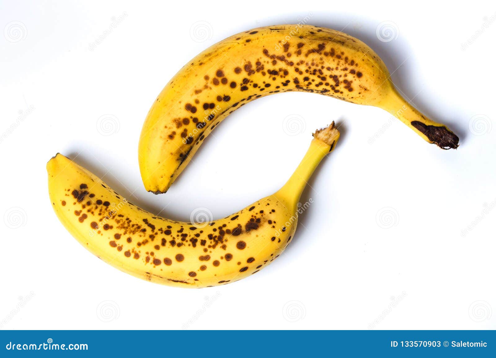 Spotted Bananas Isolated on White Stock Image - Image of ripe, snack ...