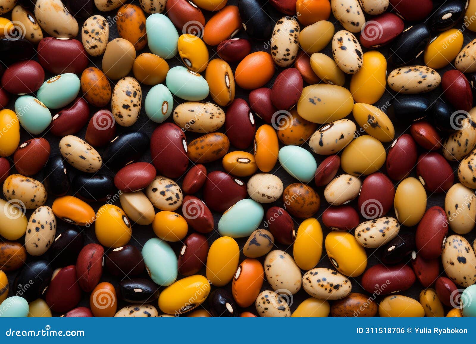 Spotted Beans Colorful. Generate Ai Stock Photo - Image of leguminous ...