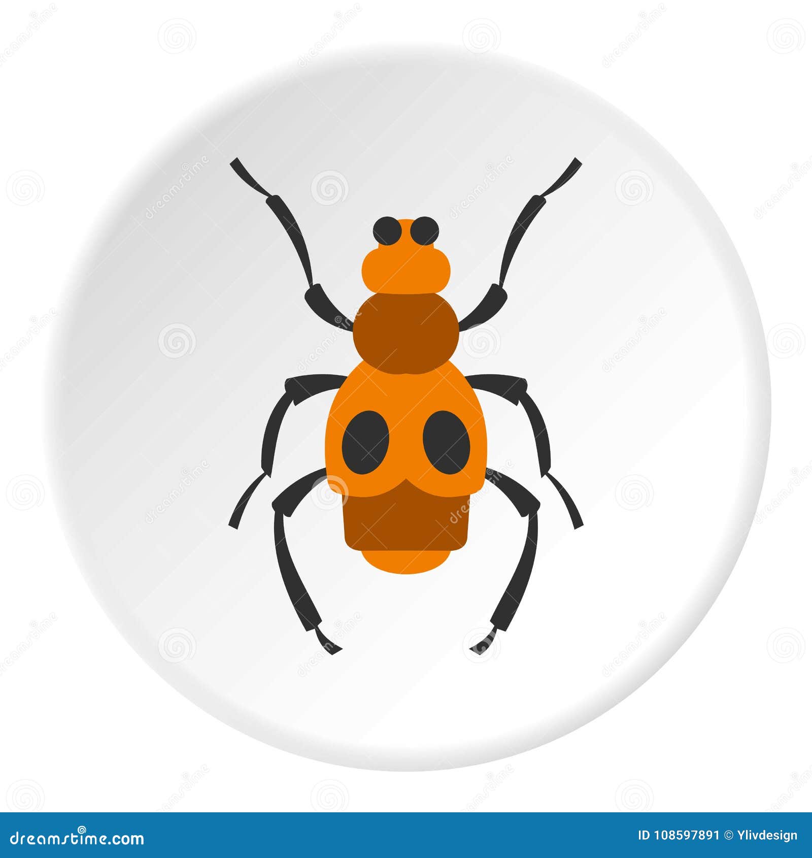 Spotted bug icon circle stock vector. Illustration of strip - 108597891