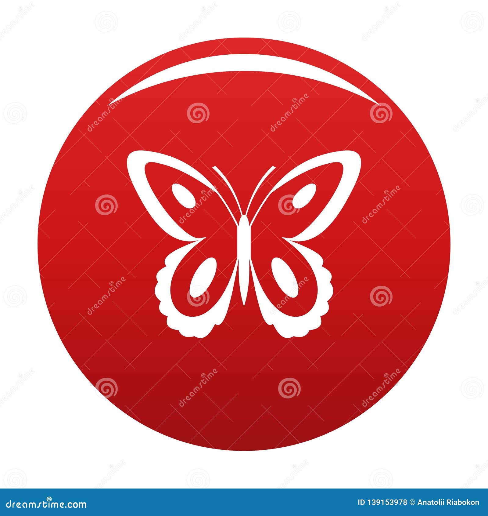 Spotted Butterfly Icon Vector Red Stock Vector - Illustration of animal ...