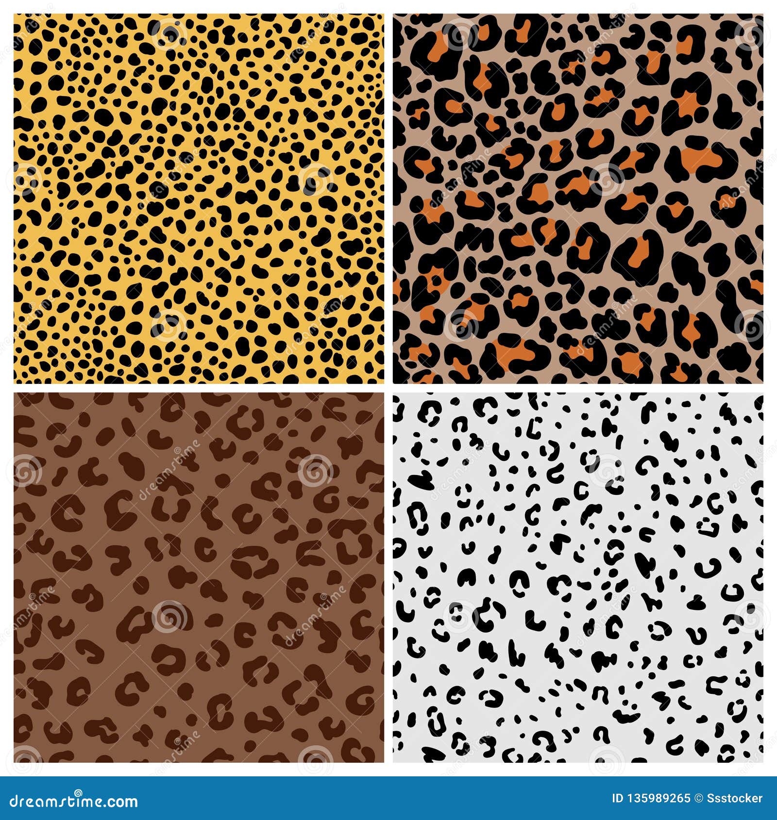 Spotted cat fur patterns stock vector. Illustration of leather - 135989265