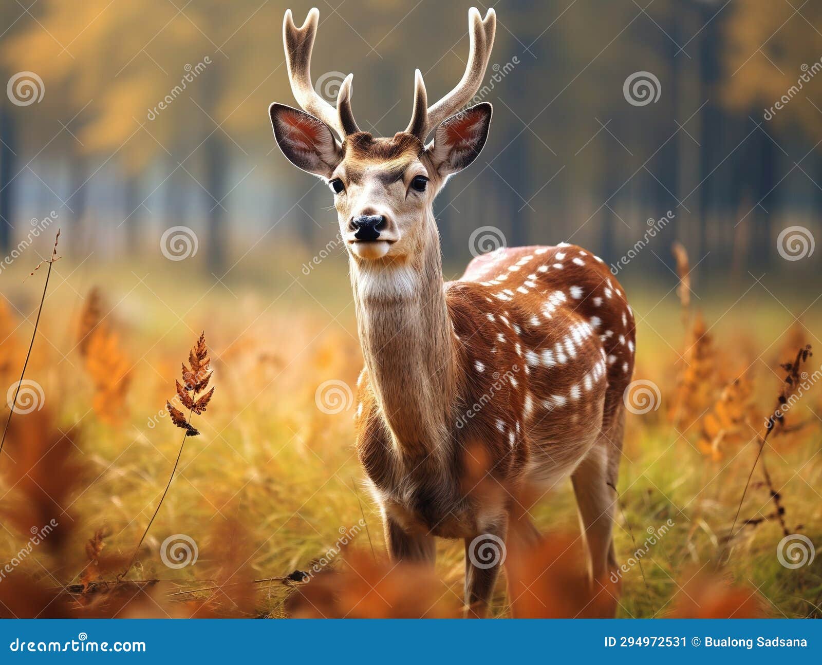 Spotted Dear on a Meadow Made with Generative AI Illustration Stock ...