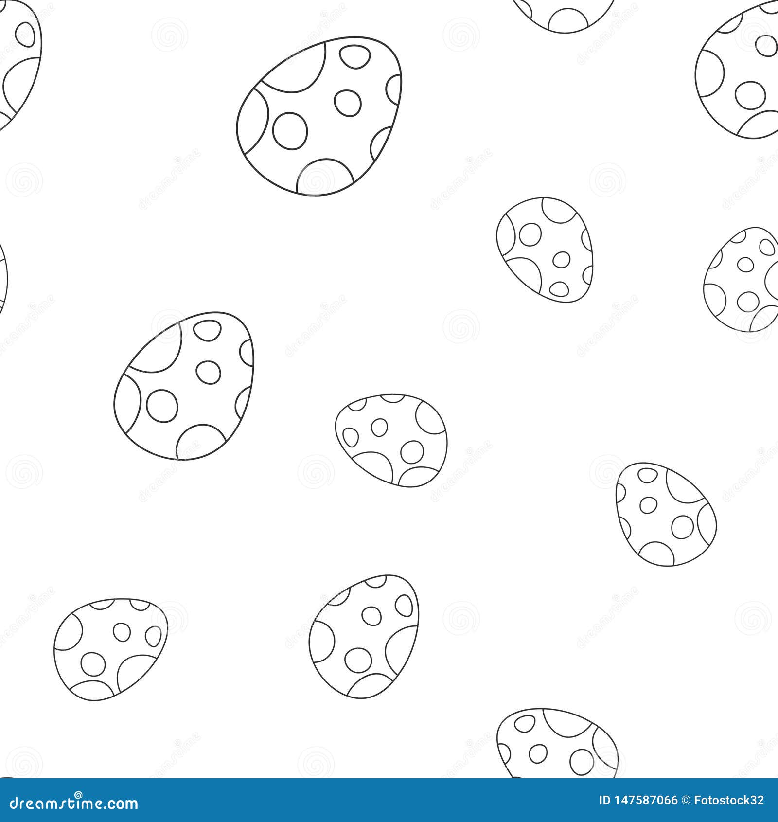 Spotted Dinosaur Egg Contour Seamless Pattern Stock Vector ...
