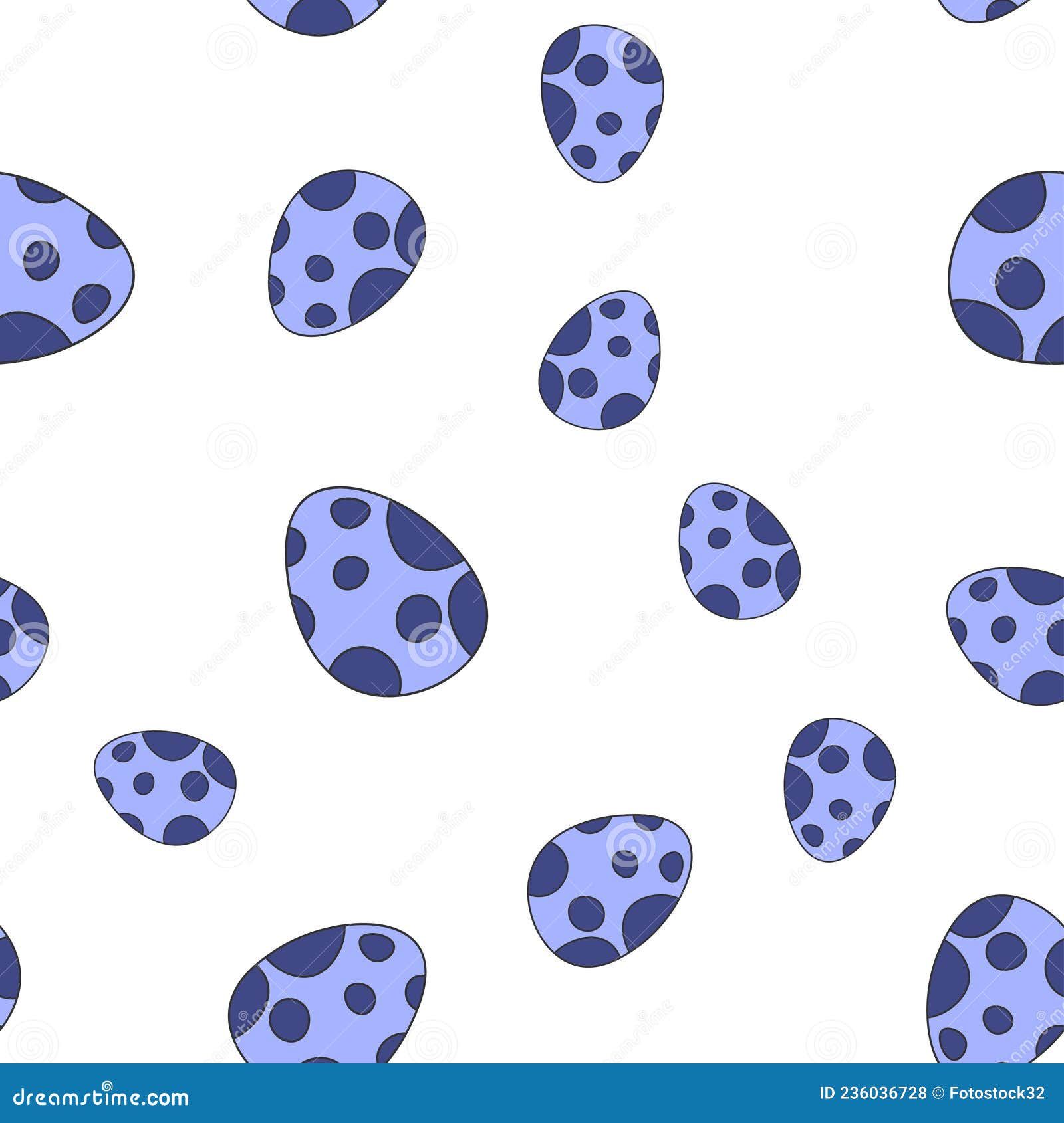 Spotted Dinosaur Egg Seamless Pattern Stock Illustration - Illustration ...