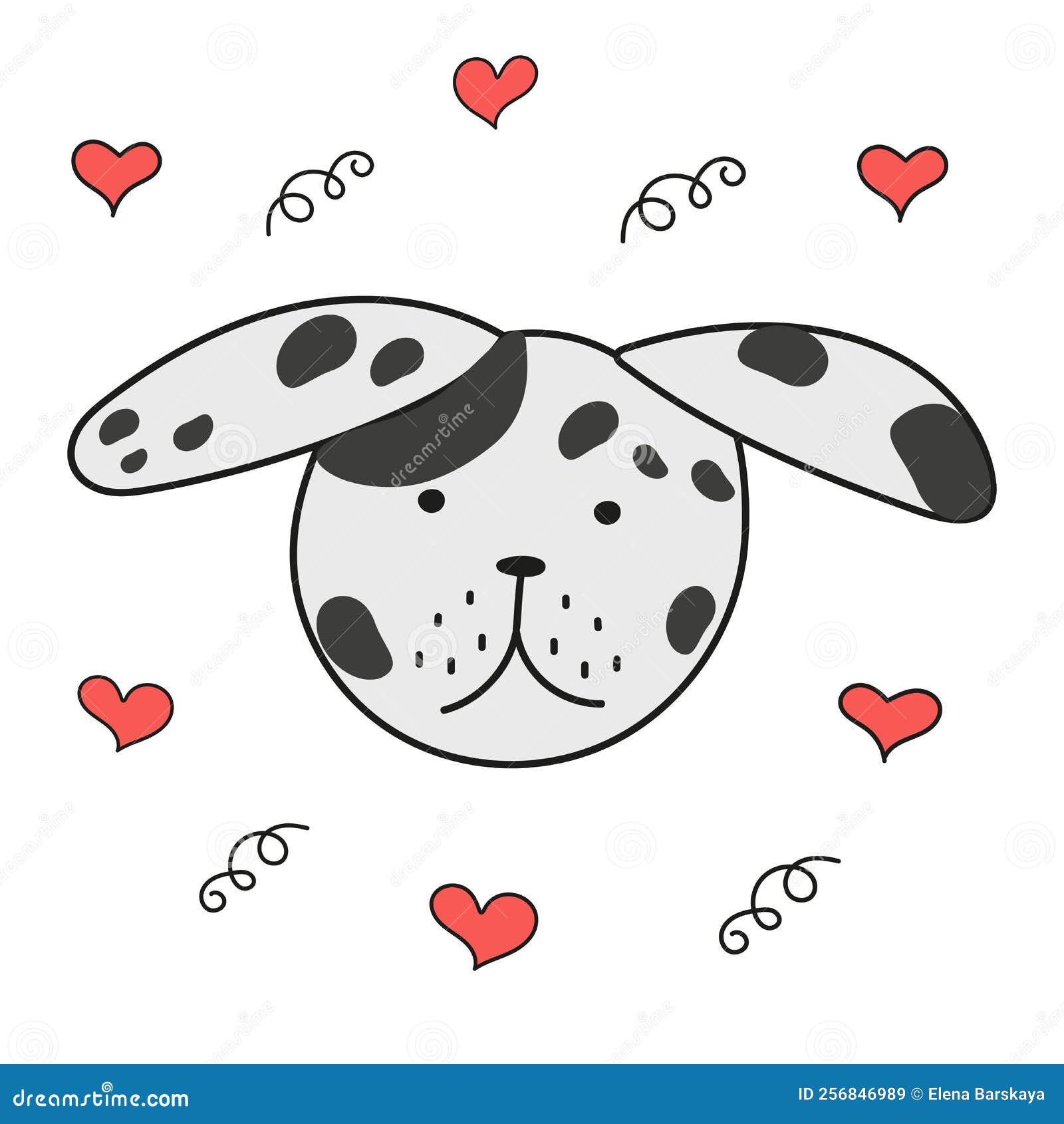 Spotted Dog in Style of Doodles with Mediums Stock Vector ...