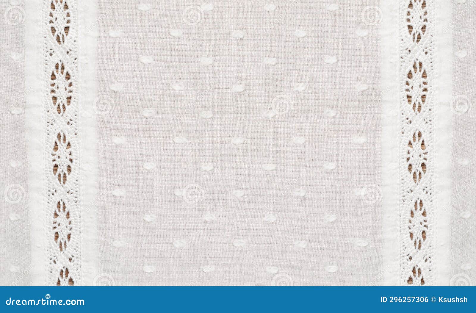 Spotted Fabric with a Lines of Lace Stock Photo - Image of material ...