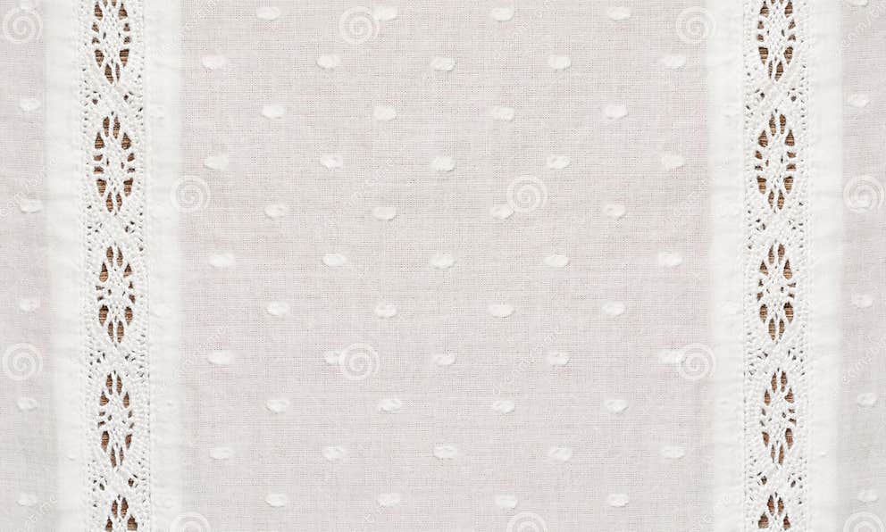 Spotted Fabric with a Lines of Lace Stock Photo - Image of material ...