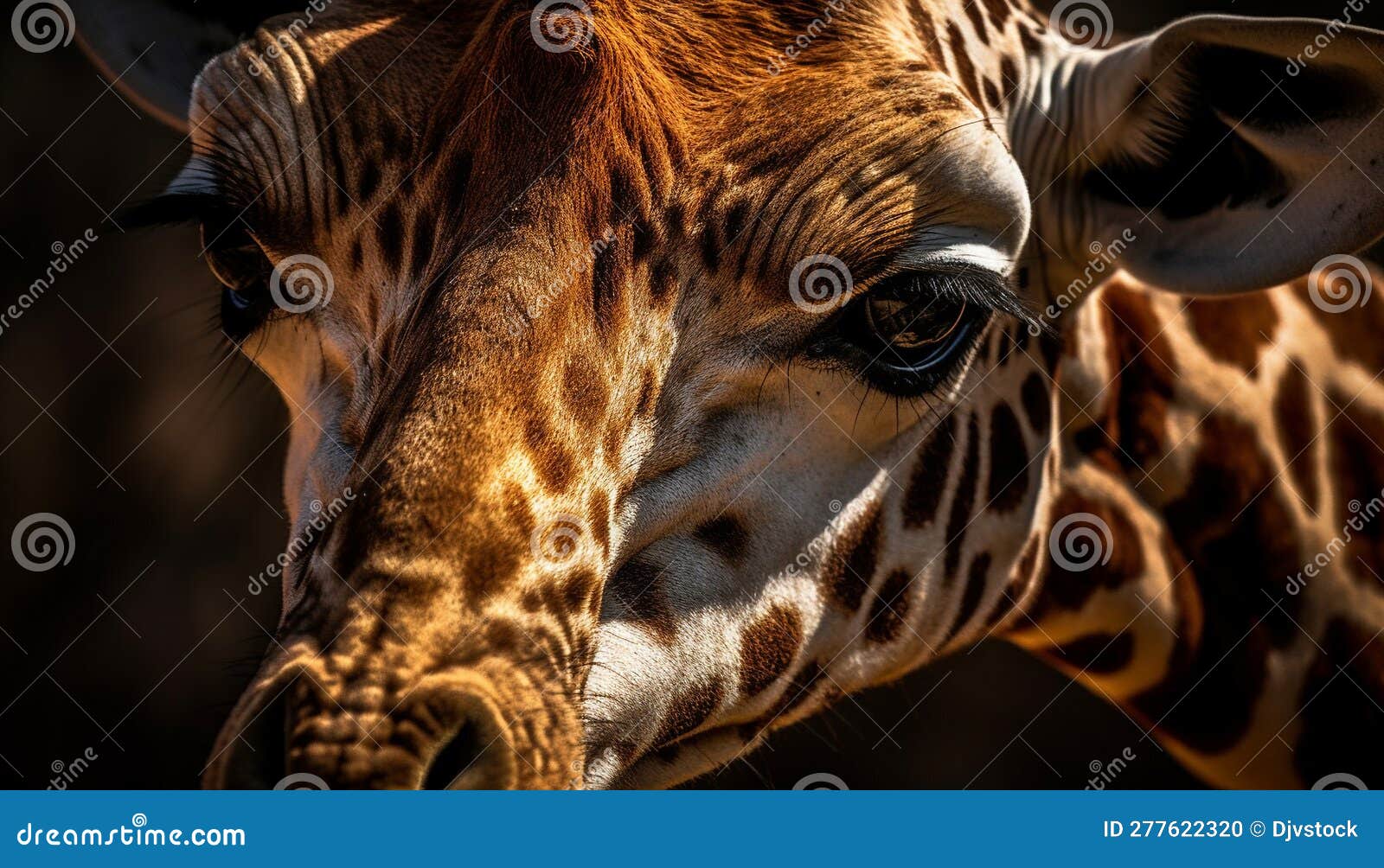 Spotted Giraffe Cute Portrait, Focus on Nose and Fur Generated by AI ...