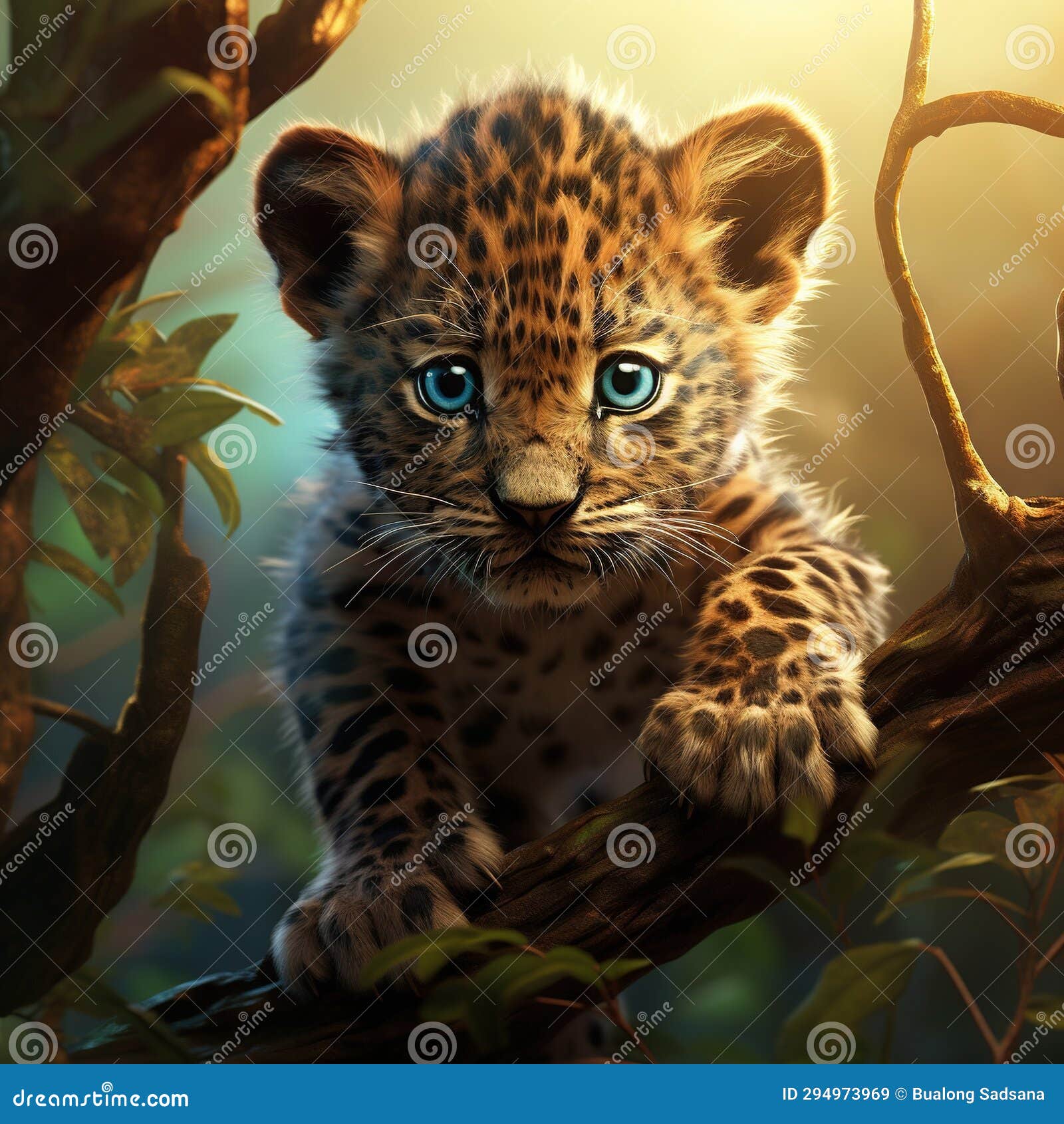Spotted Leopard Jumping Out Of A Hole In The Wall - AI Generated Stock ...