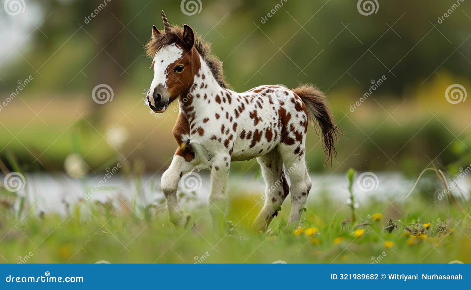 Spotted Little Pony in Summer. Generative Ai Stock Illustration ...