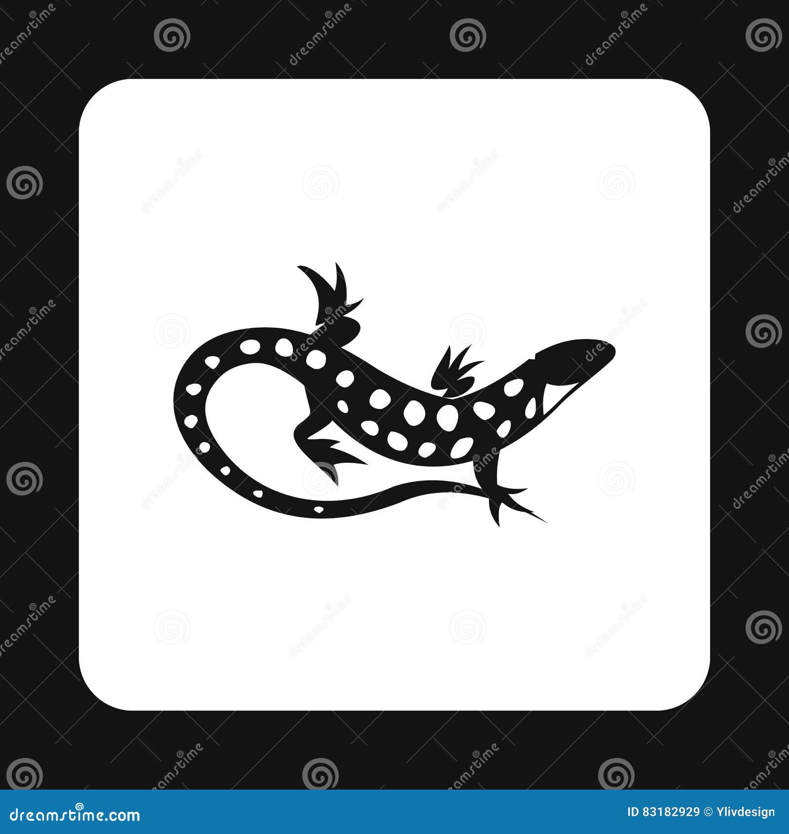 Spotted Lizard Icon, Simple Style Stock Vector - Illustration of scale ...