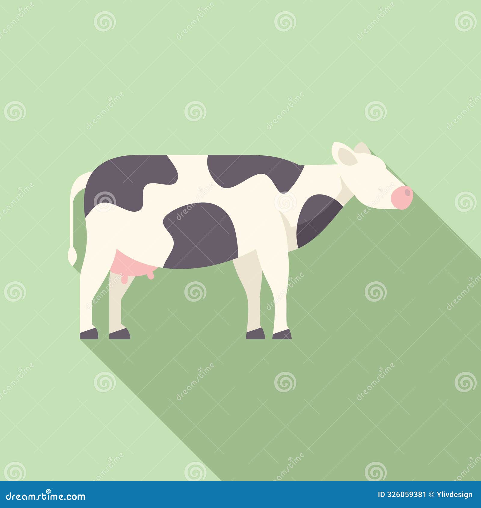 Spotted Milk Cow Standing Side View Icon Cartoon Vector | CartoonDealer ...