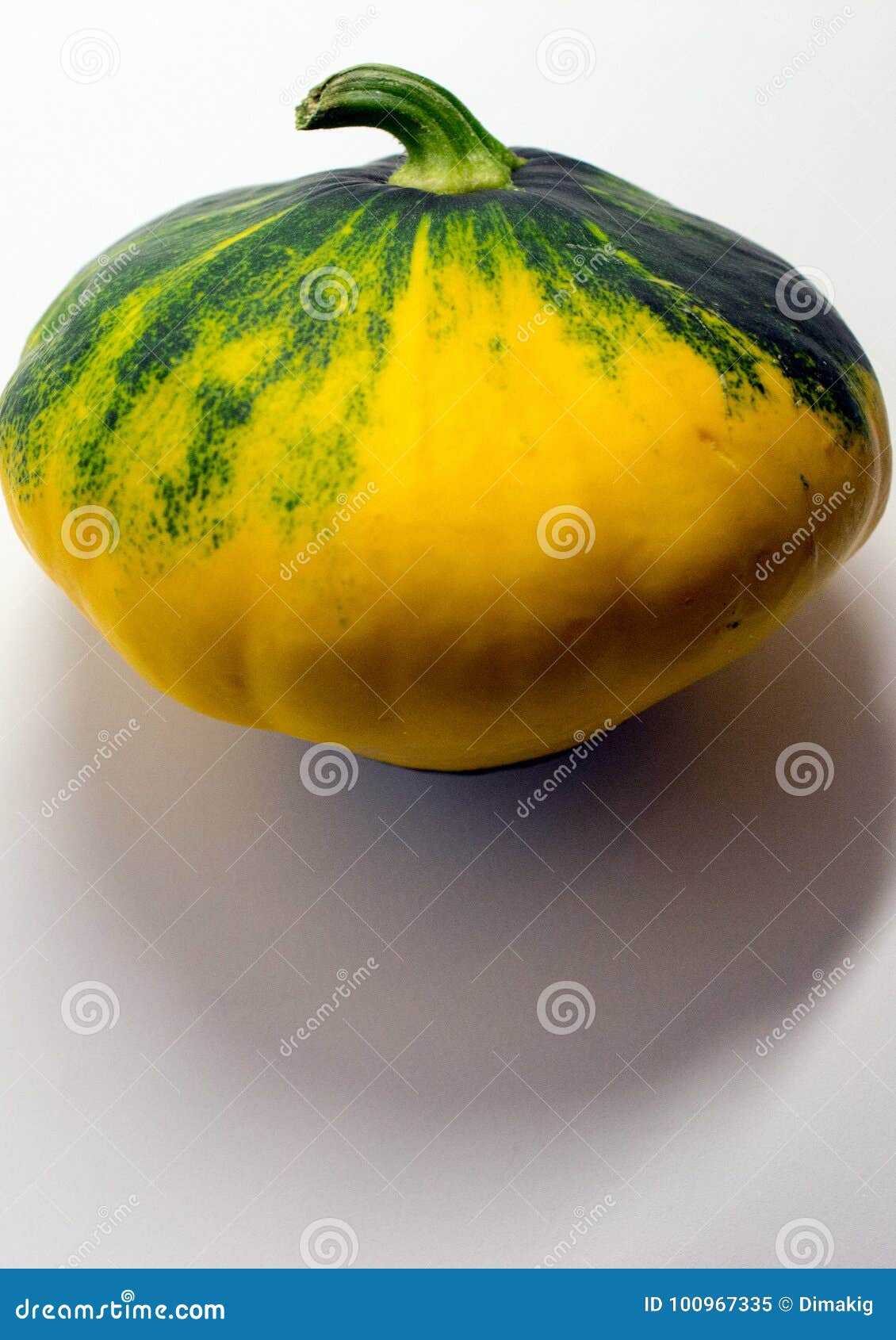 Spotted Patty Squash on a White Background. Stock Image - Image of ...