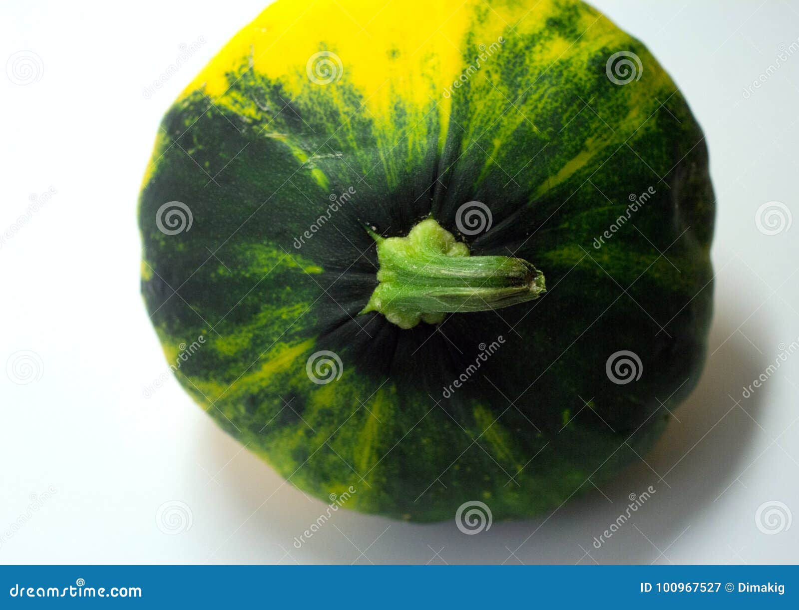 Patty Pan Squash With Leaf Isolated On White Background. Pattypan Stock ...