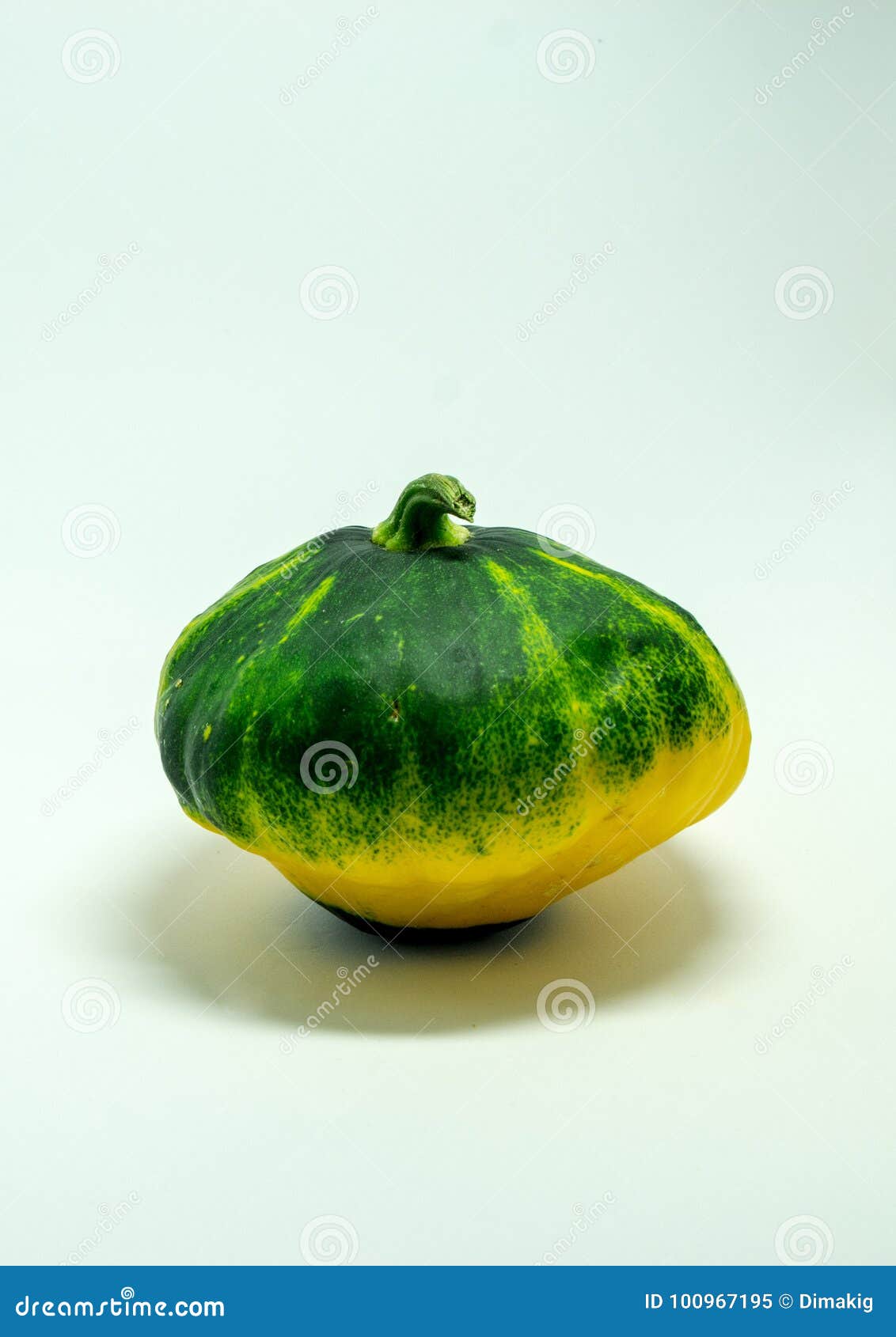 Patty Pan Squash With Leaf Isolated On White Background. Pattypan Stock ...