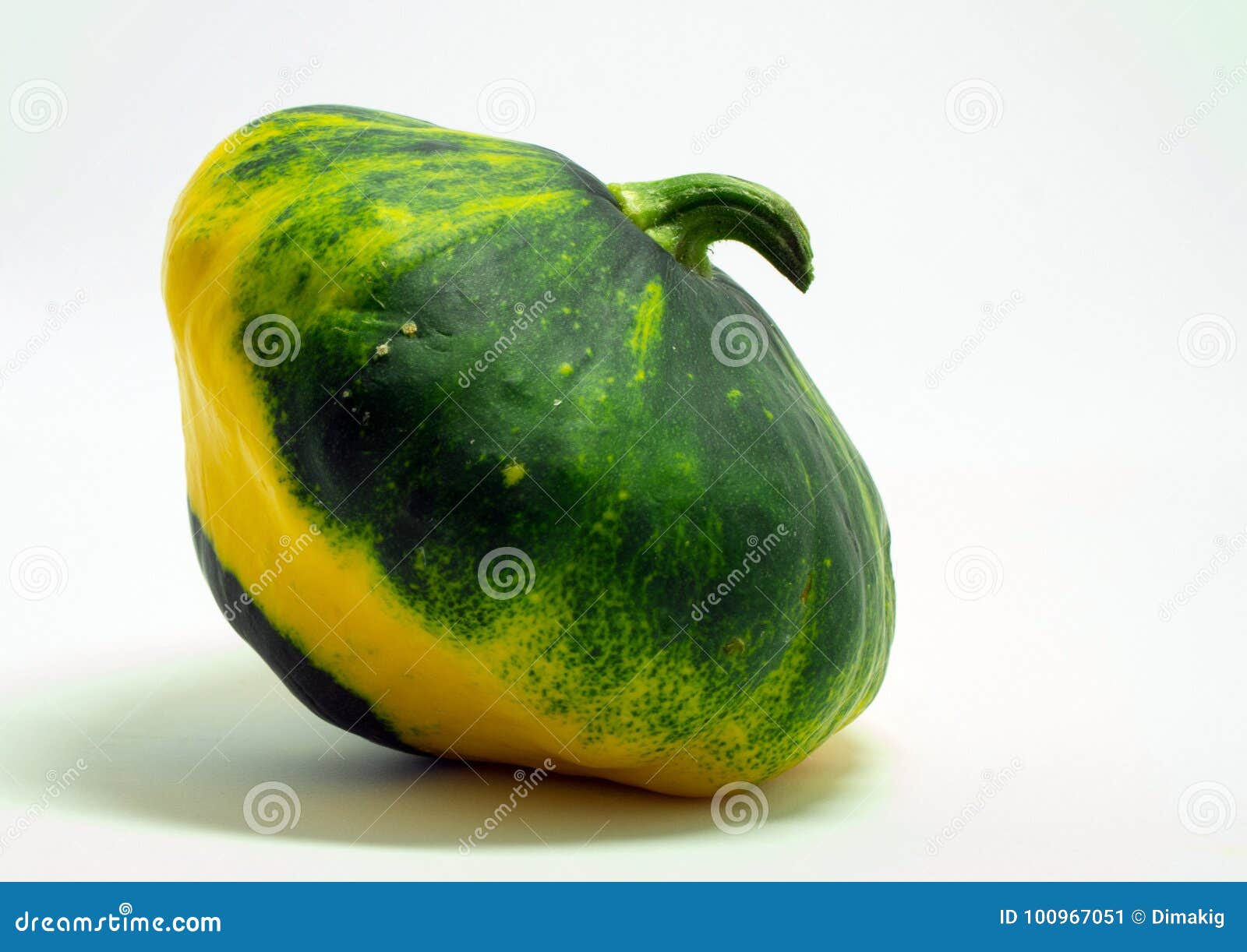 Spotted Patty Squash on a White Background. Stock Image - Image of ...