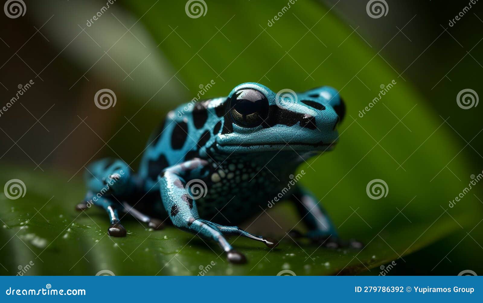 Spotted Poison Arrow Frog Sitting on Leaf in Tropical Rainforest ...