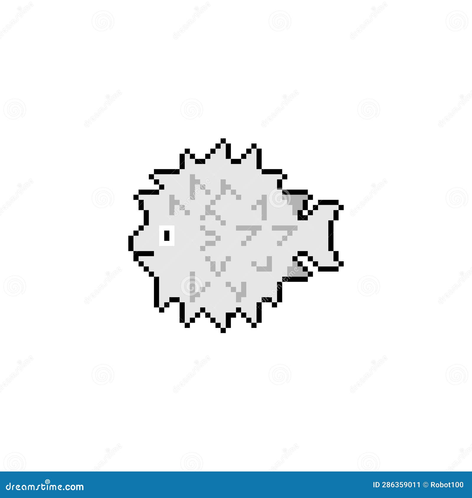 Spotted Puffer Pixel Art. 8 Bit Vector Illustration Stock Vector ...