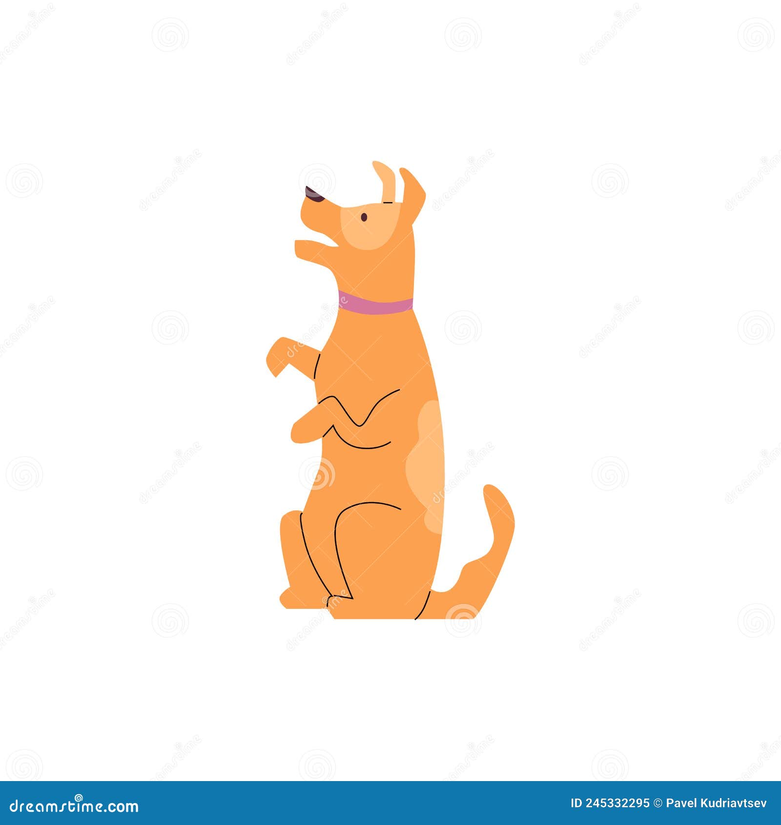 Spotted Red Dog with Outline Elements Doing Command Flat Style Stock ...