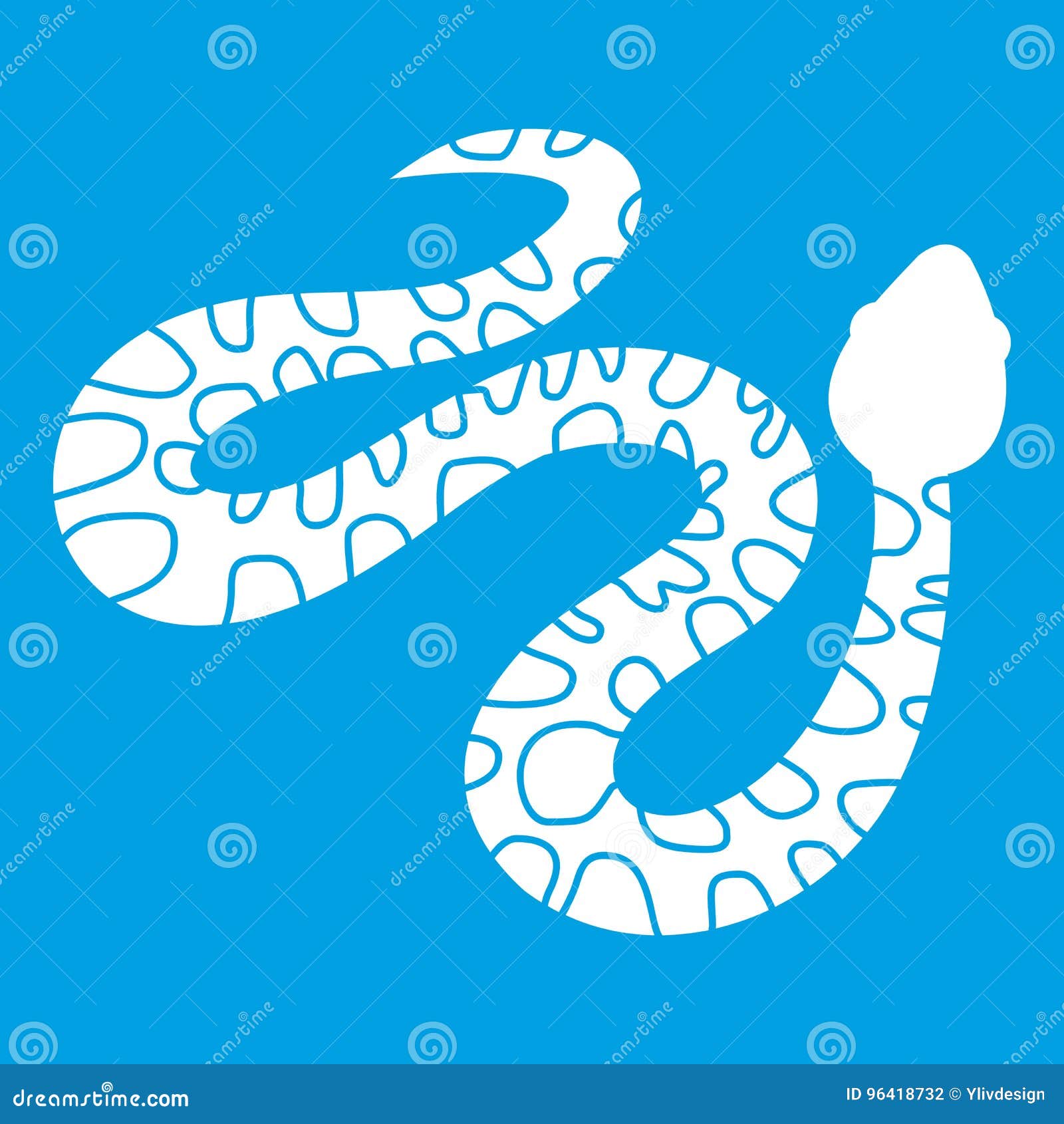 Spotted Snake Slithering With Tongue Out Simple Icon Stock Photography ...