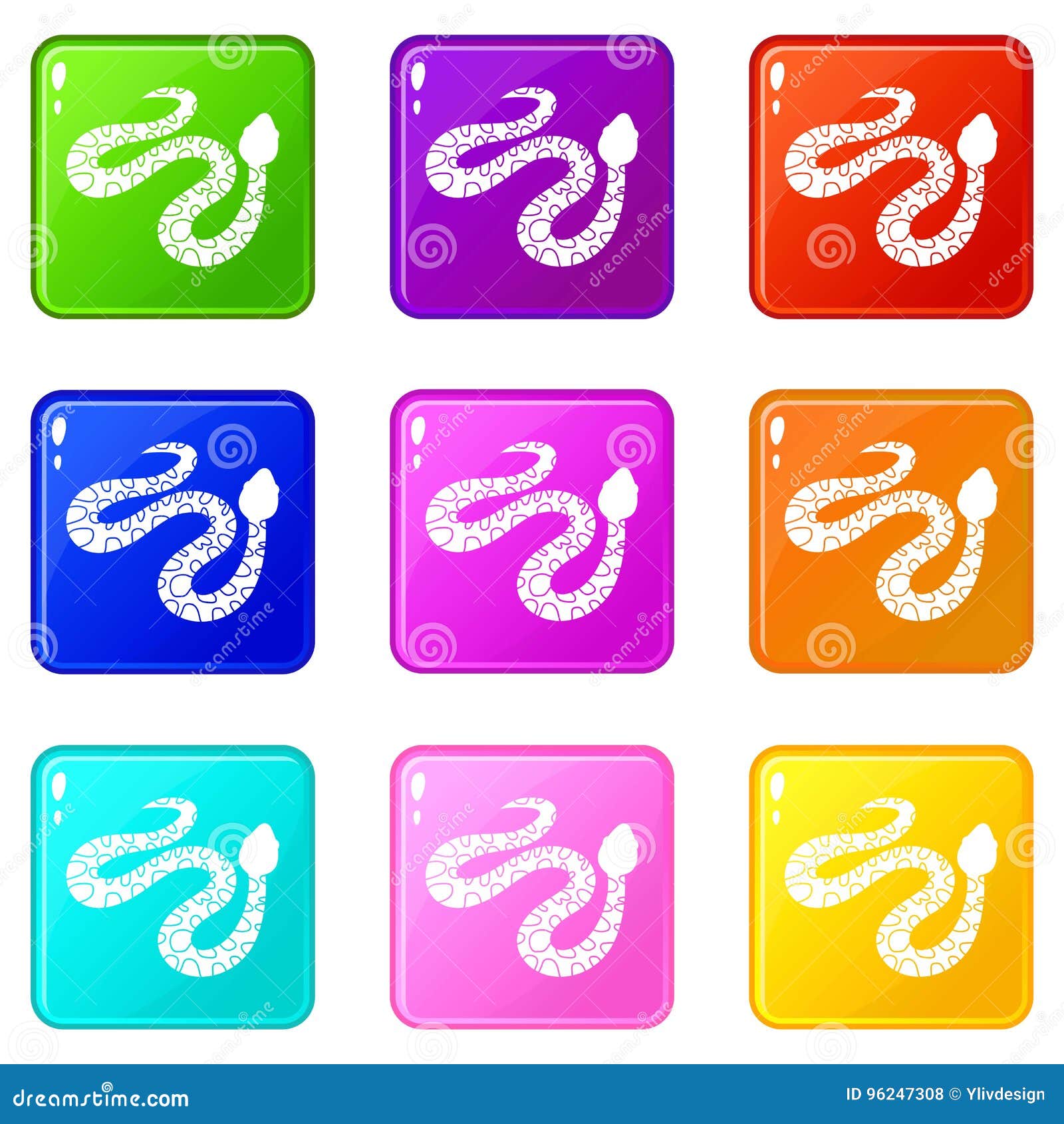 Spotted Snake Slithering With Tongue Out Simple Icon Stock Photography ...