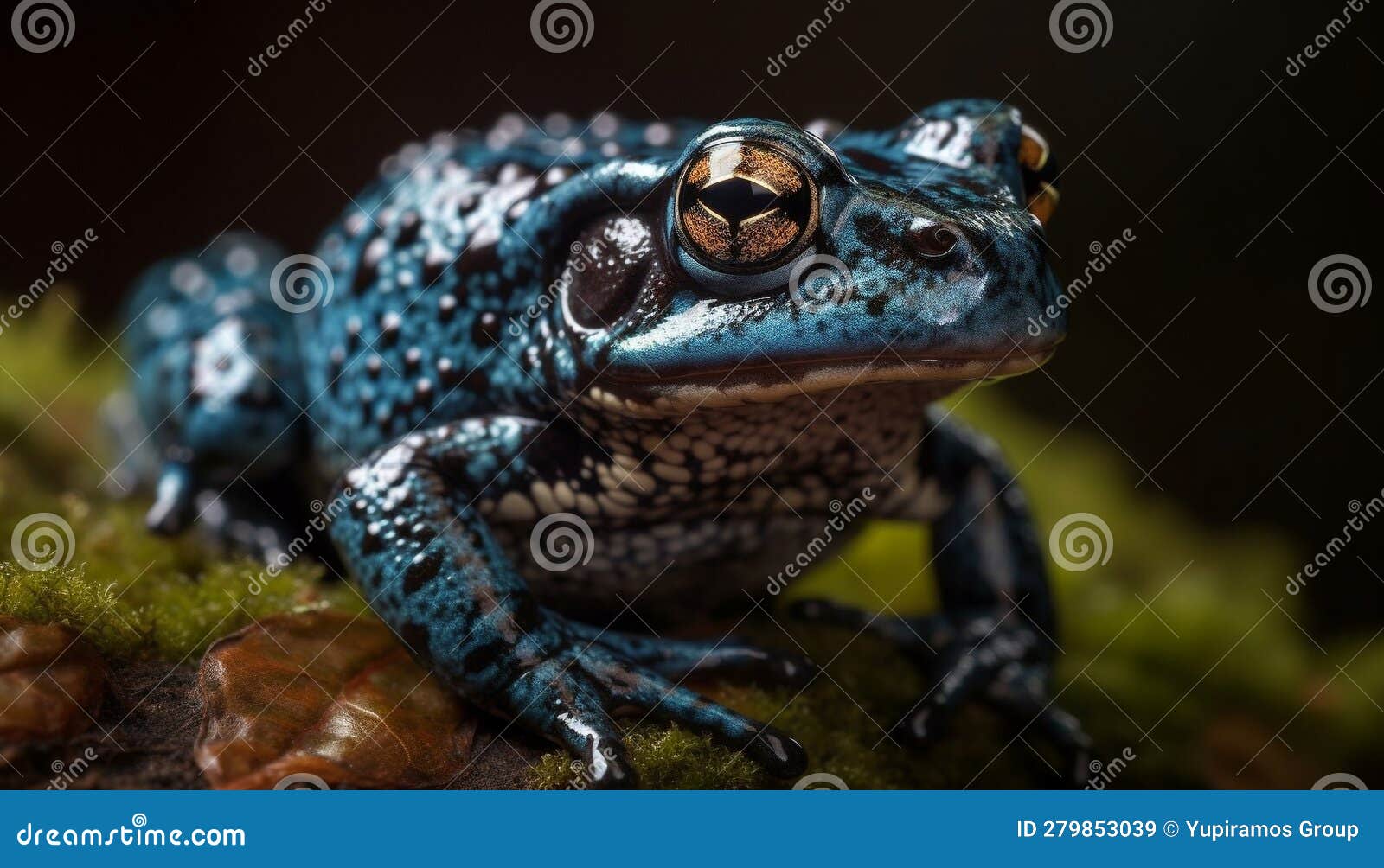 Spotted Toad Sitting in Wet Forest, Looking Away from Camera Generated ...