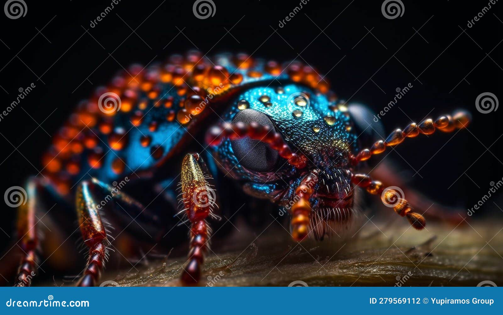 Spotted Weevil Sharp Claw in Selective Focus on Dark Leaf Generated by ...