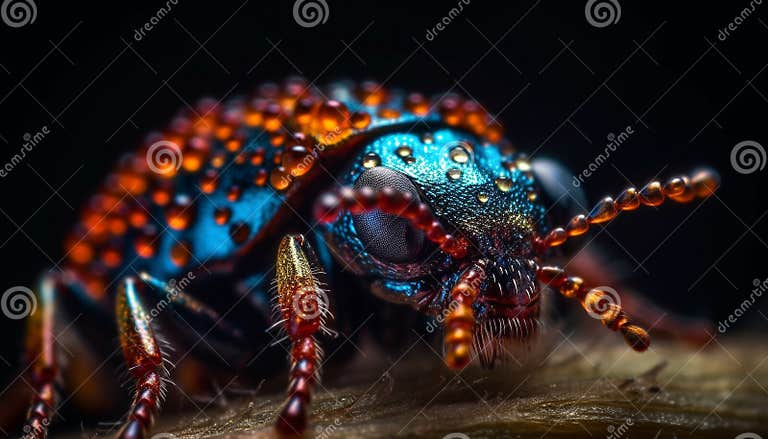 Spotted Weevil Sharp Claw in Selective Focus on Dark Leaf Generated by ...