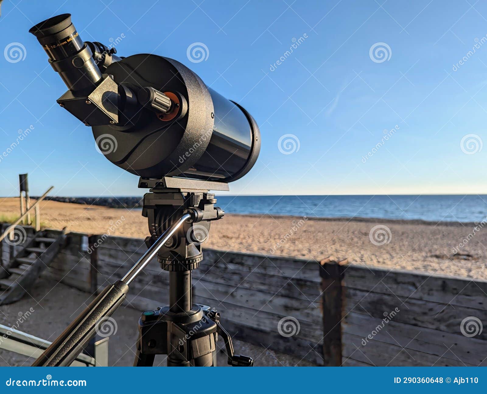 Spotting Scope Watching Ships and Birds Stock Photo - Image of moon ...
