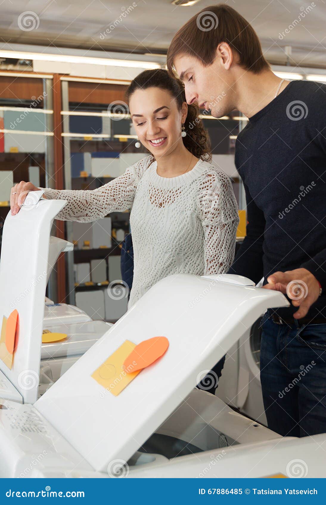 Spouses Selecting New Clothes Washer Stock Image - Image of marketplace ...