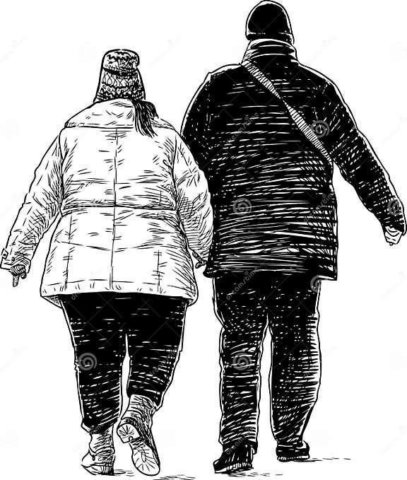 Spouses on a walk stock vector. Illustration of view - 73913706