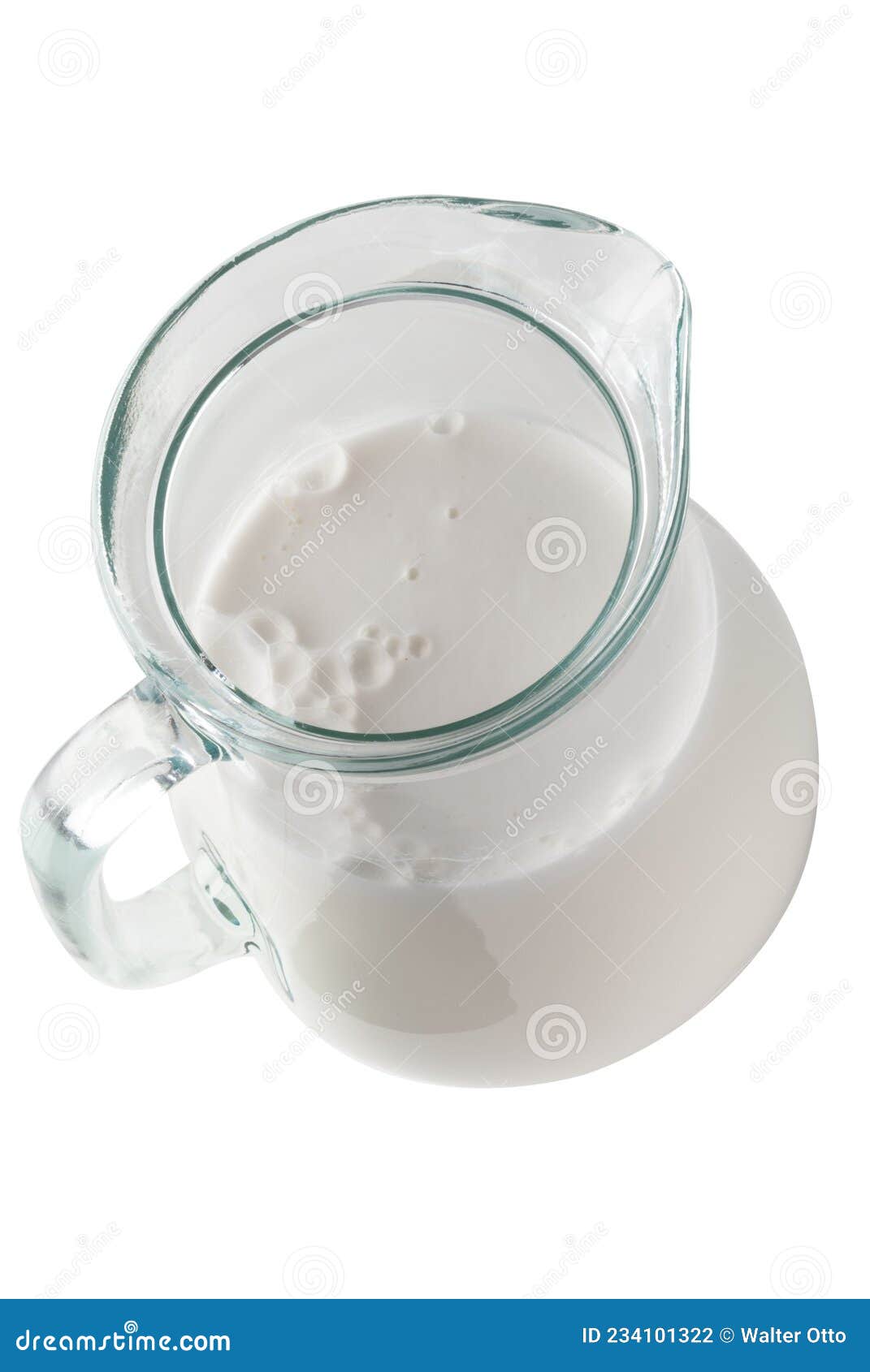 Spout of a Jug of Milk Top View on White Background Stock Photo - Image ...