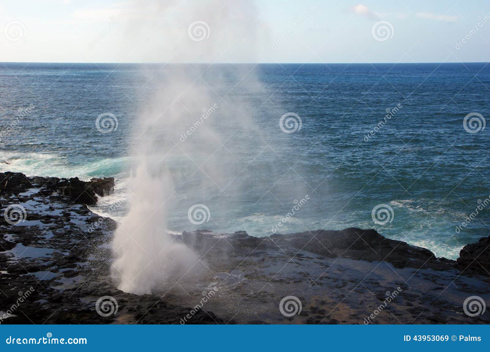 Spouting Horn Blowhole on Kauai Stock Image - Image of spray, united ...