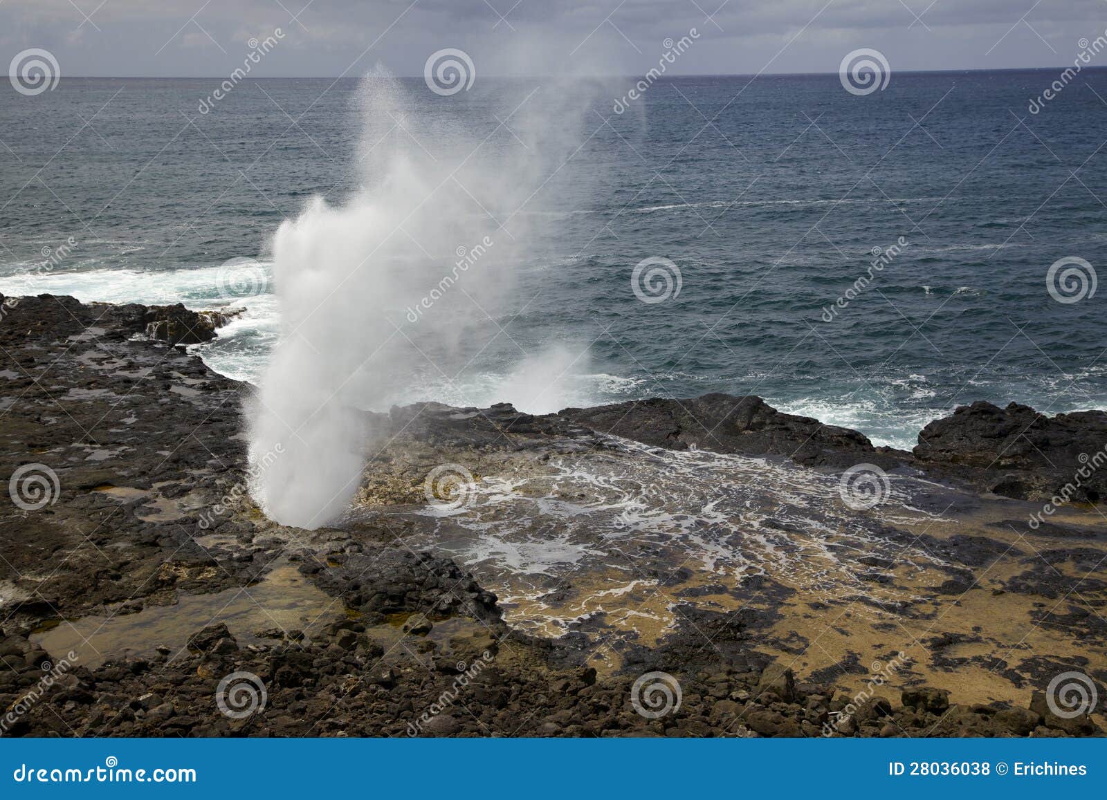 Spouting Horn on Kauai stock photo. Image of south, nature - 28036038