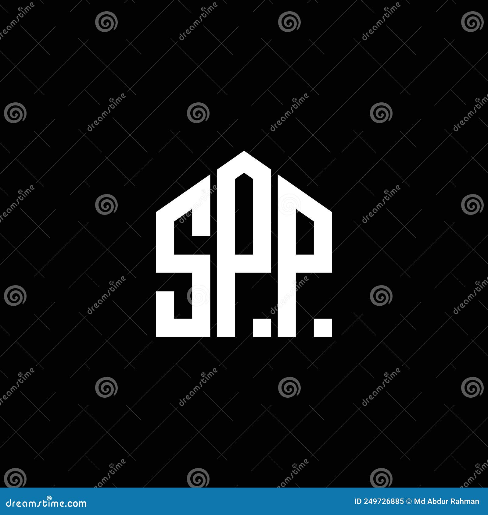 SPP Letter Logo Design On BLACK Background. SPP Creative Initials ...