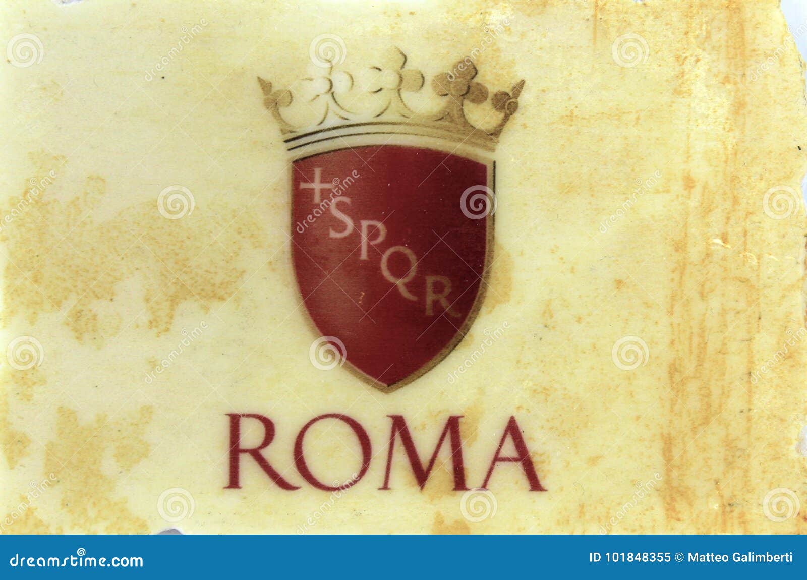 Spqr Ancient Rome Motto On A Marble Tile Royalty-Free Stock Photography ...