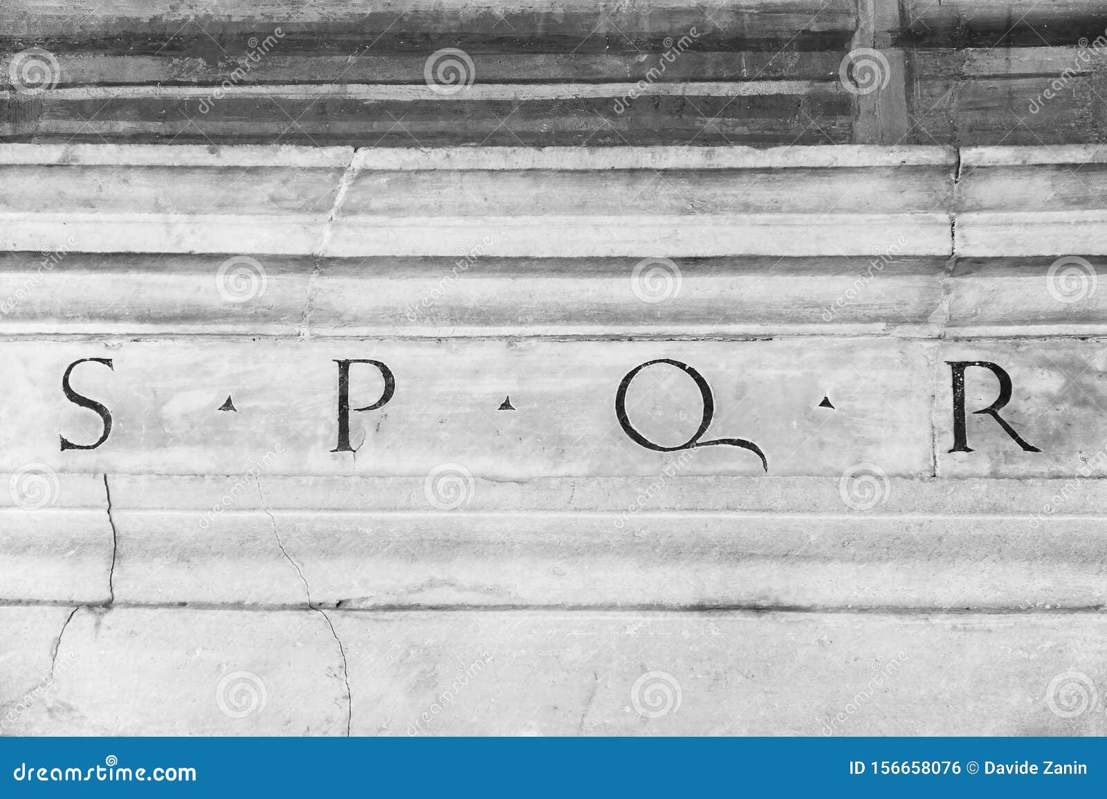 SPQR Engraved on Stone in Rome, Italy Stock Photo - Image of europe ...