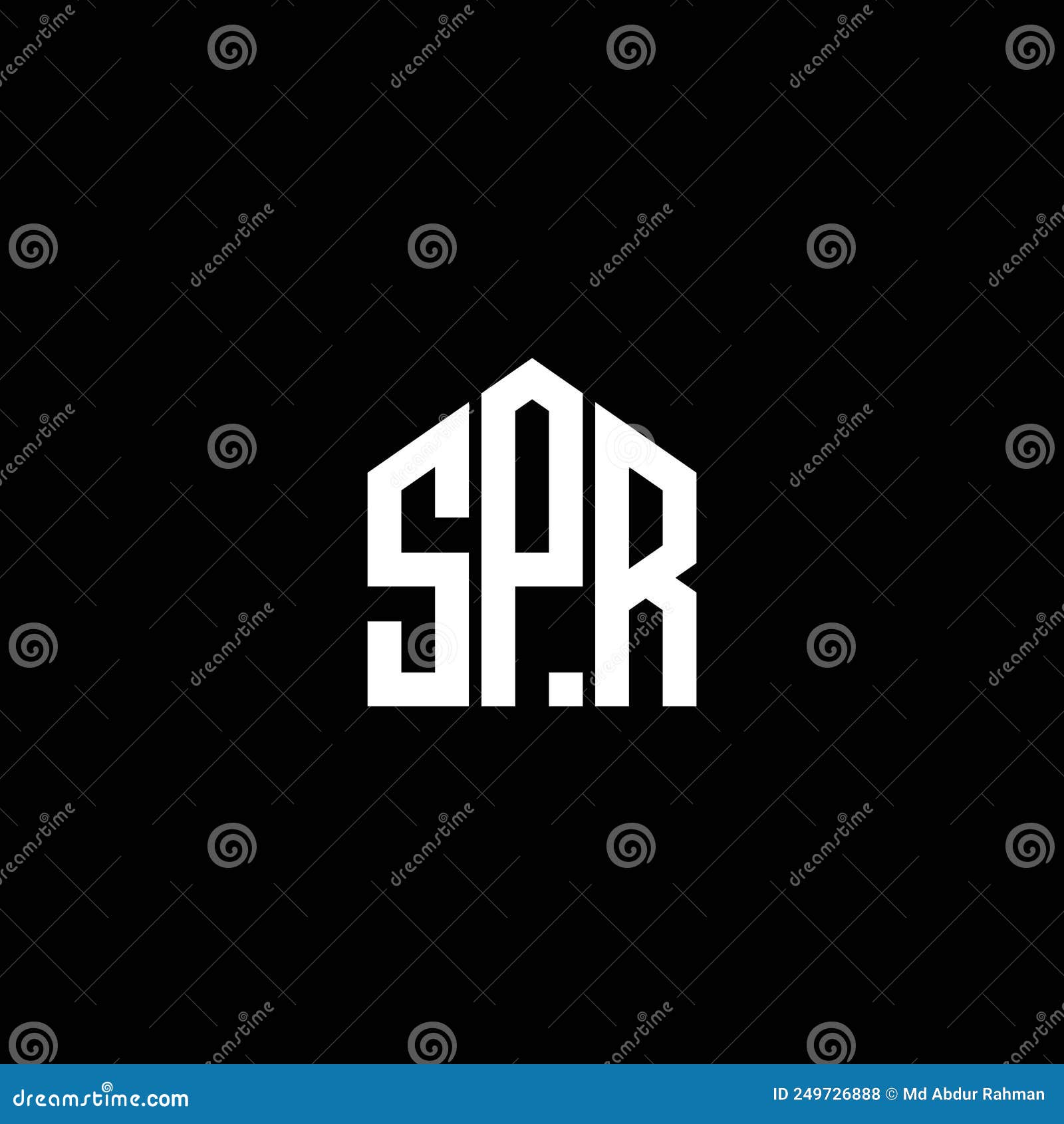 SPR Letter Logo Design on BLACK Background. SPR Creative Initials ...