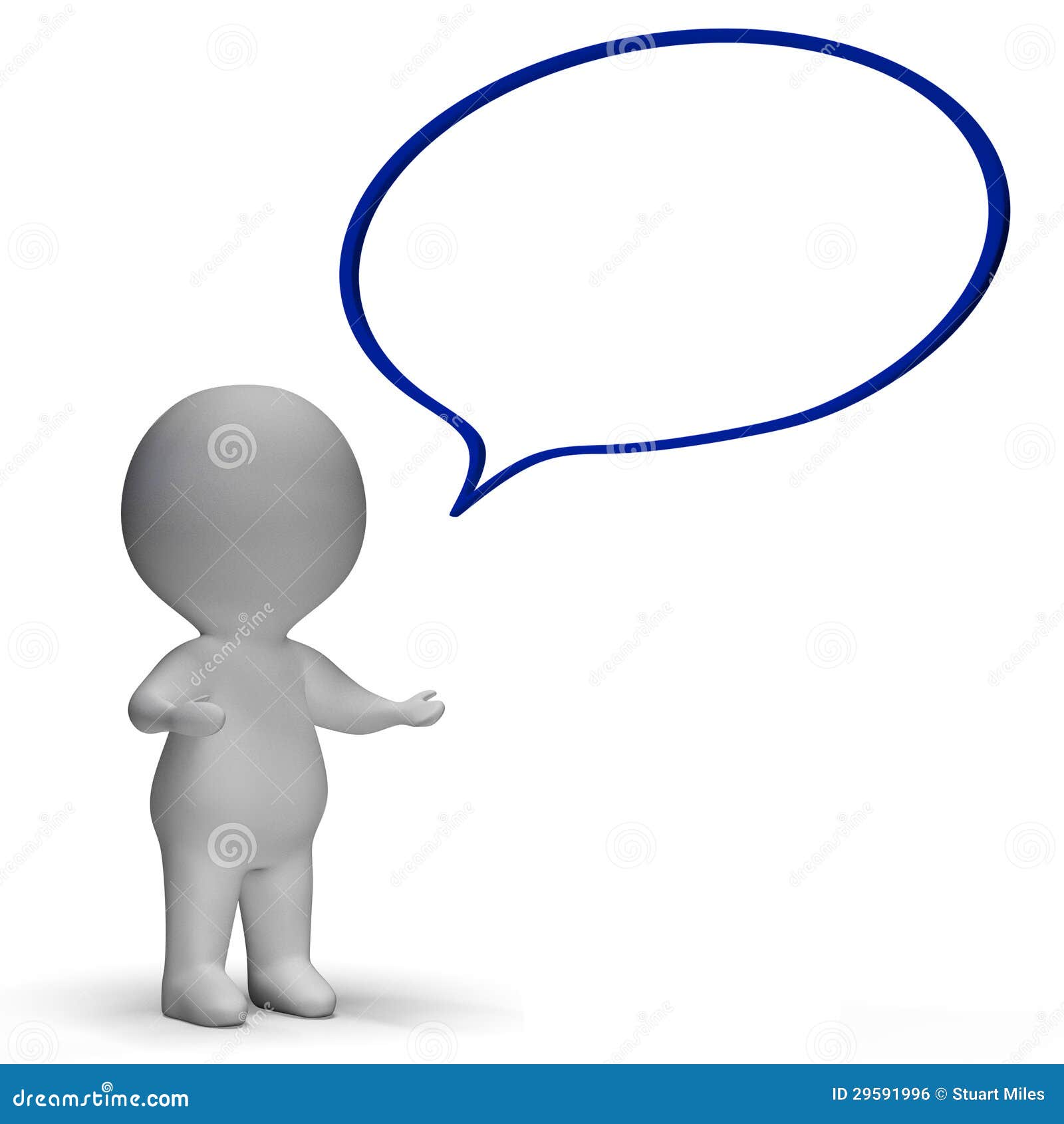 Sprache-Blase Und Charakter 3d Bedeutet Das Sprechen Oder Mitteilung ...