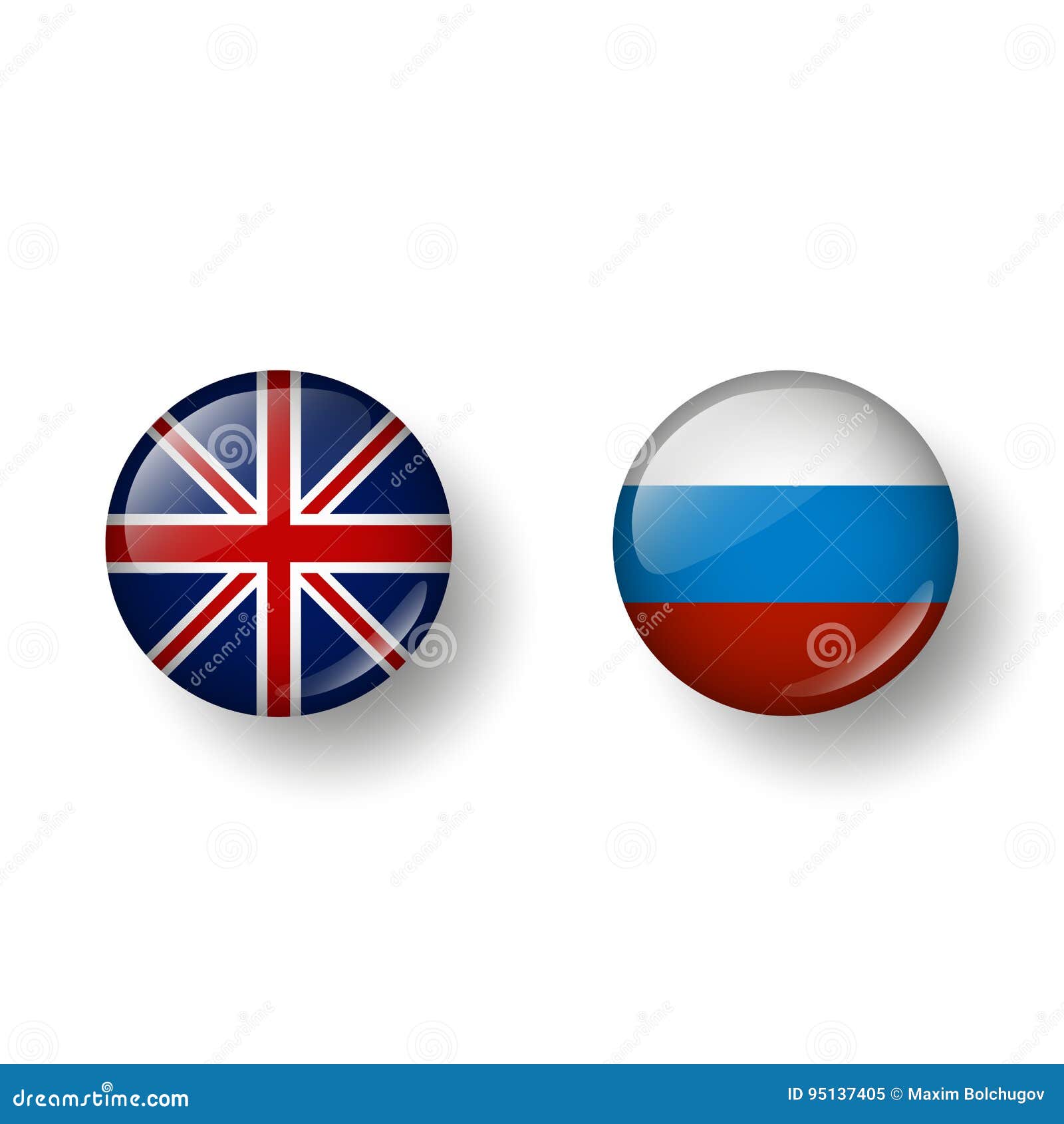 Sprachen Englisch Und Russisch Vektor Vektor Abbildung - Illustration ...