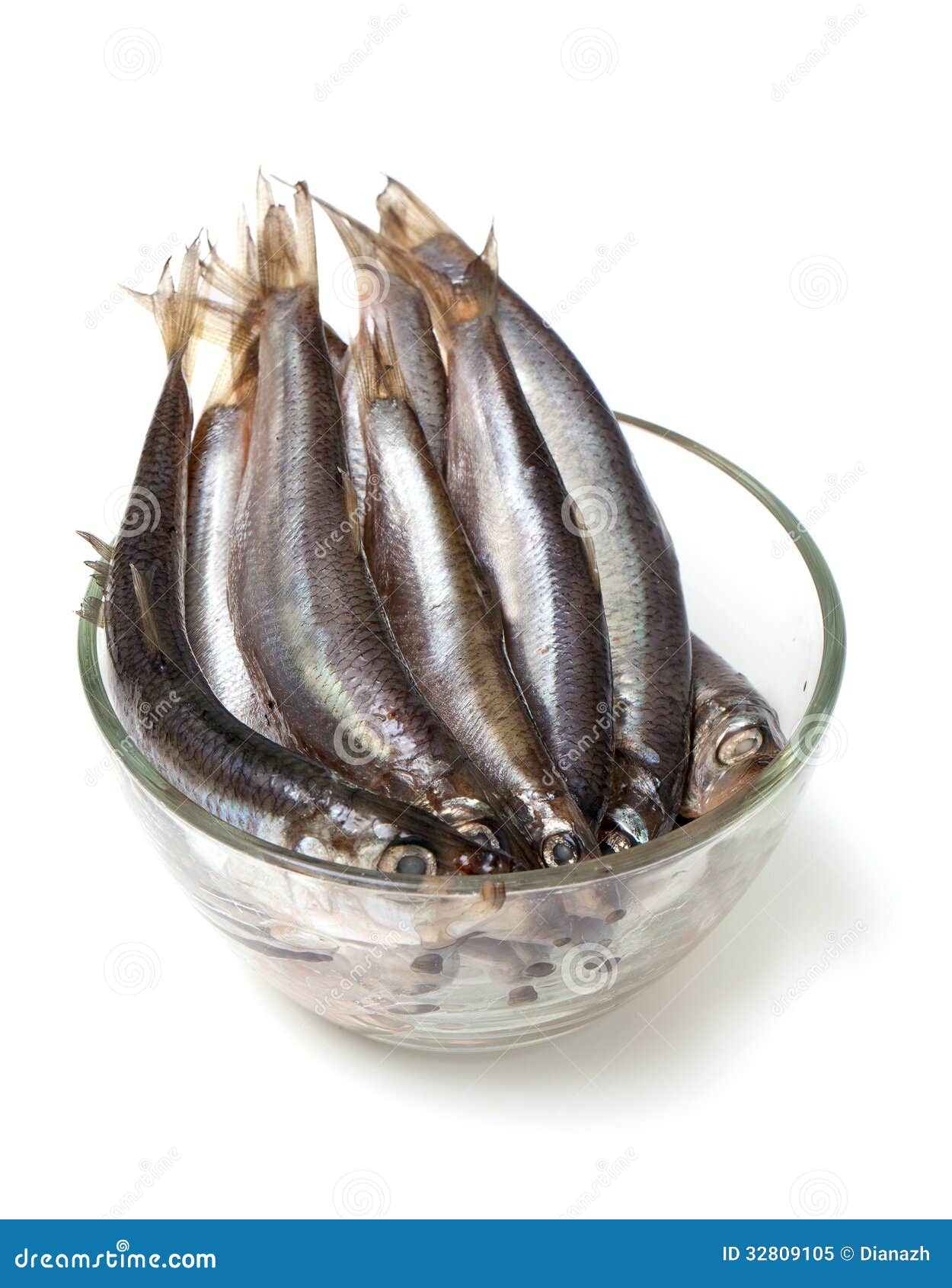 Sprat fish in a glass bowl stock image. Image of sprat - 32809105