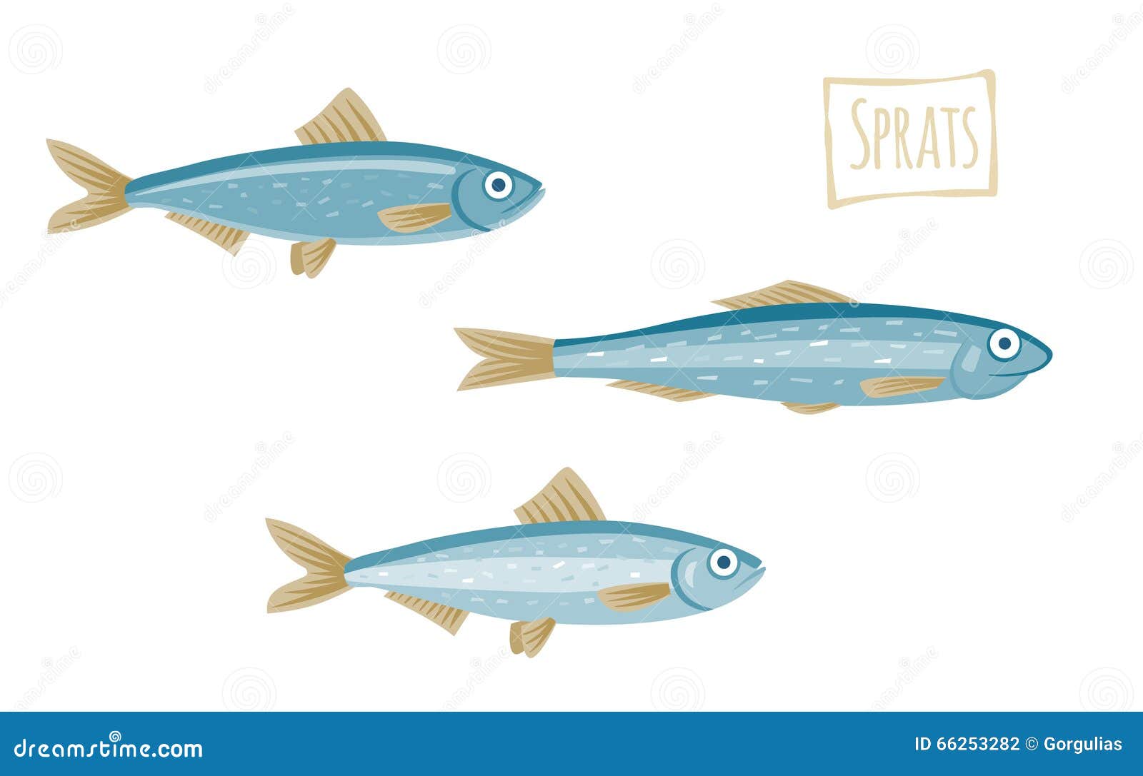 Sprats, Vector Cartoon Illustration Stock Vector - Illustration of ...