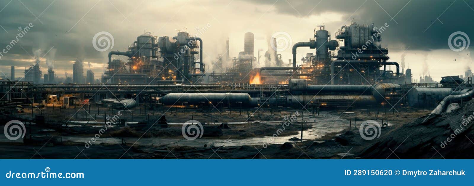 Sprawling Industrial Complex with Factories, Warehouses, and a Web of ...