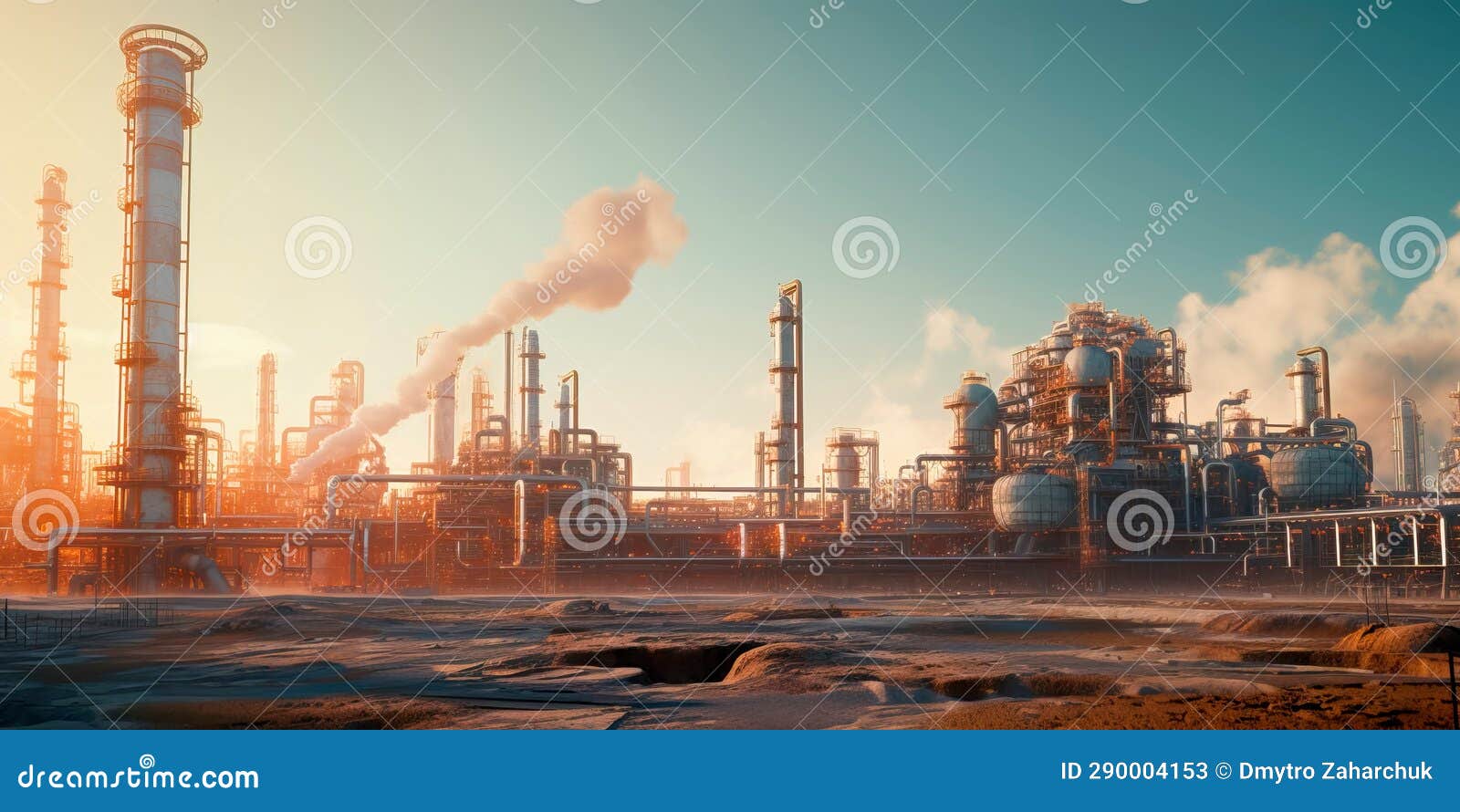 Sprawling Industrial Complex with Factories, Warehouses, and a Web of ...