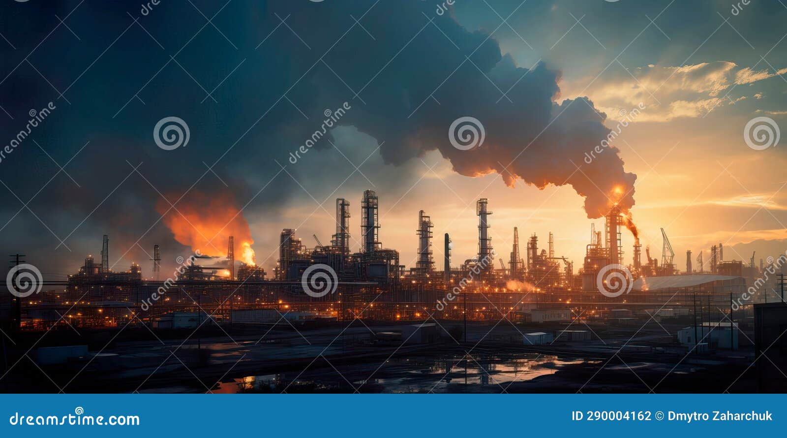 Sprawling Industrial Complex with Factories, Warehouses, and a Web of ...